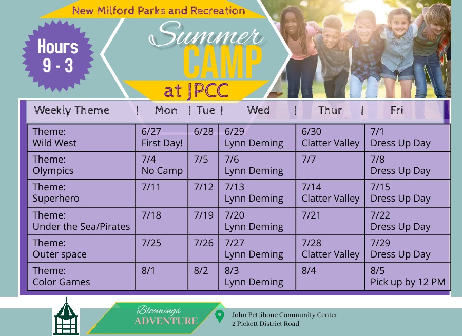 New Milford Parks and Recreation: Summer Recreation Camp at JPCC ...